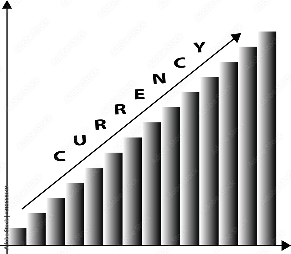 llustration of Currency Graph Chart Diagram ilustração do Stock | Adobe ...