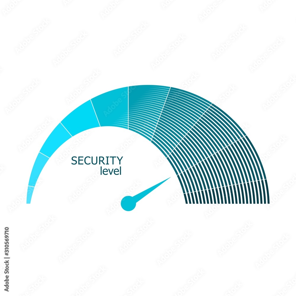 Scale with arrow. The security level measuring device icon. Sign ...