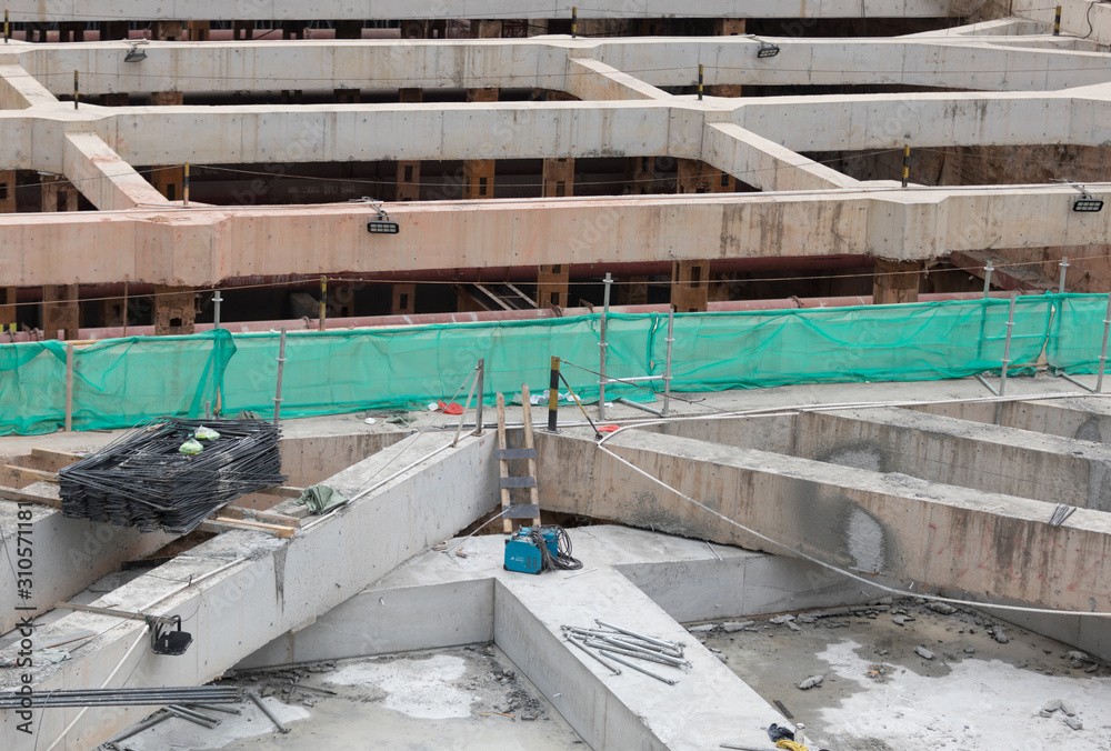 Construction site of a stop on the metro in modern city Stock Photo ...