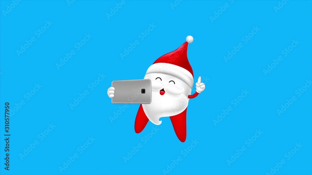 Cartoon Santa tooth character design. Merry Christmas and happy new ...