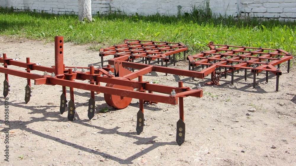 New modern external harrow for two wheel walk-behind mini tractor ...
