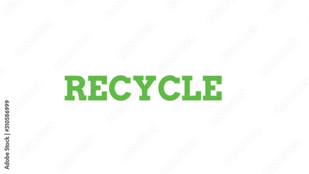 Vidéo Stock Campaign with recycle icon triangle for eco green back to ...
