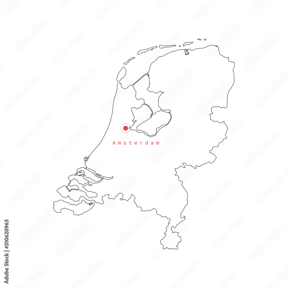 Netherlands Map Outline