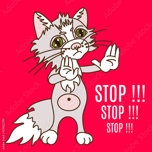 Stop Sign Black And White Clipart Cat