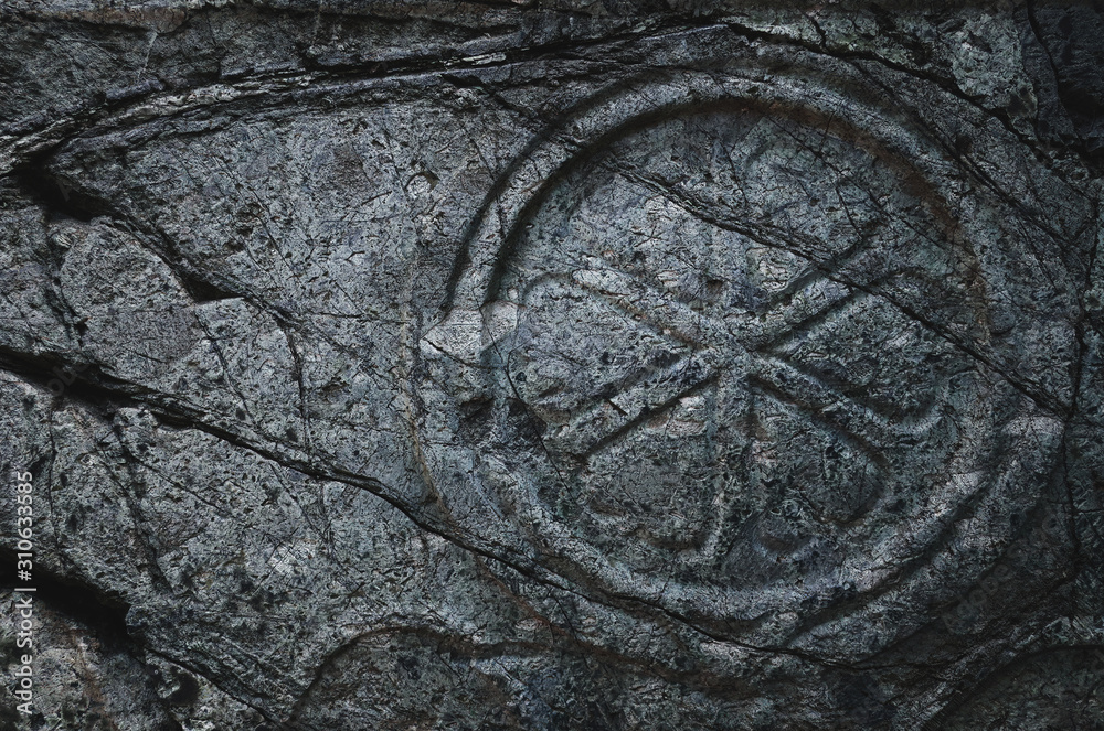 Vintage style, ancient symbol. the texture of the stone. Background ...