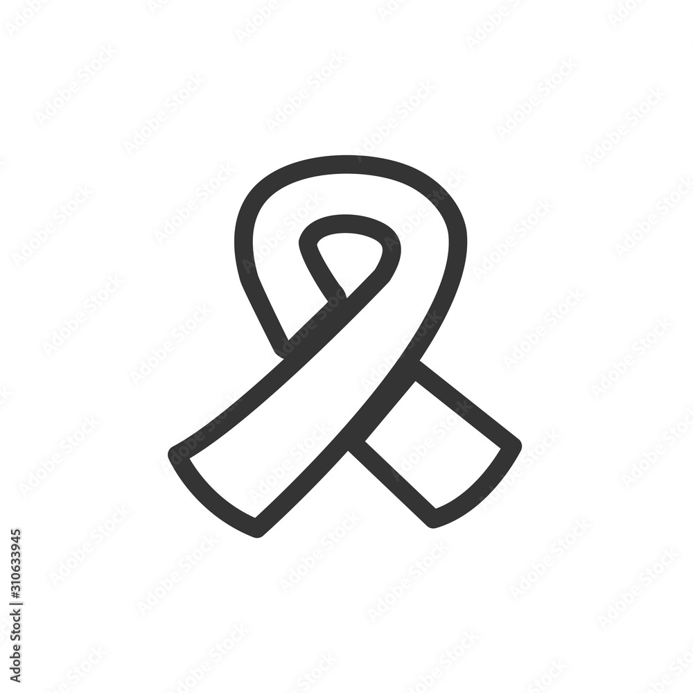 Breast Cancer Ribbon Vector Black And White