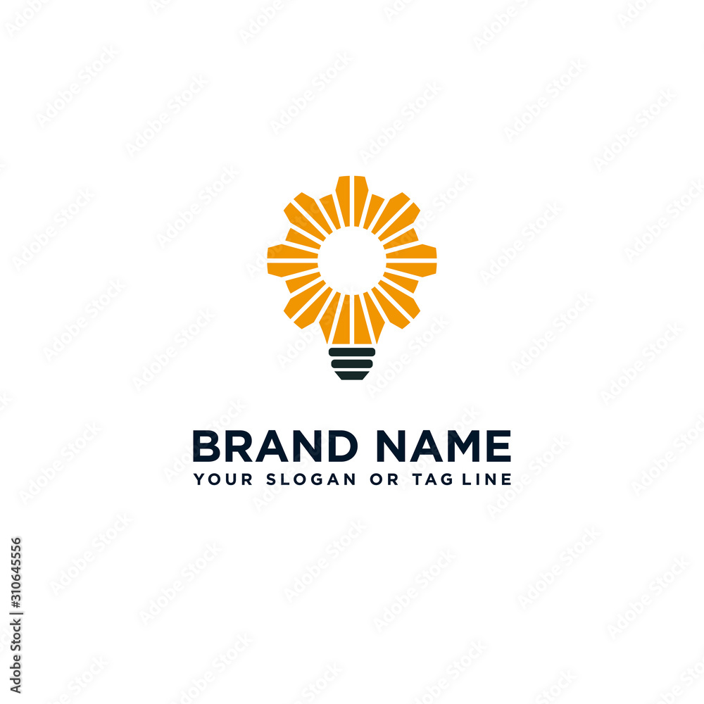 lamp, logo, bulb, design, technology, idea, gear, concept, symbol ...