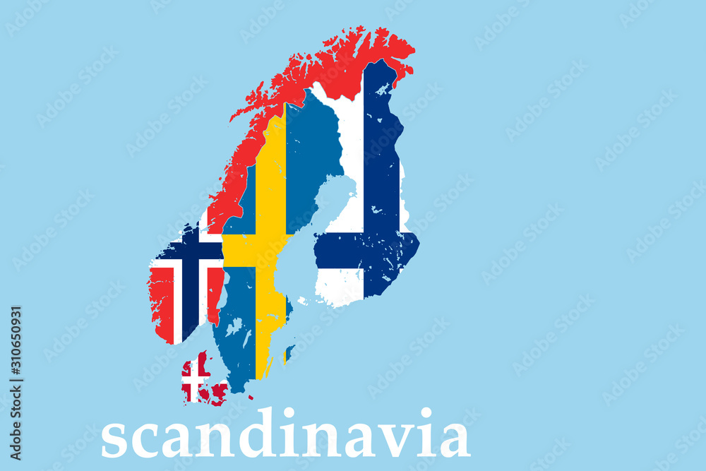 scandinavia countries flag Stock Illustration | Adobe Stock