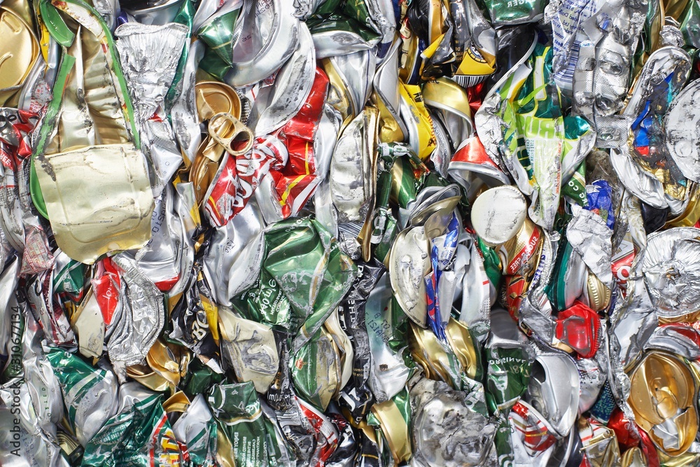 Crushed Tin Cans For Recycling Stock Photo | Adobe Stock