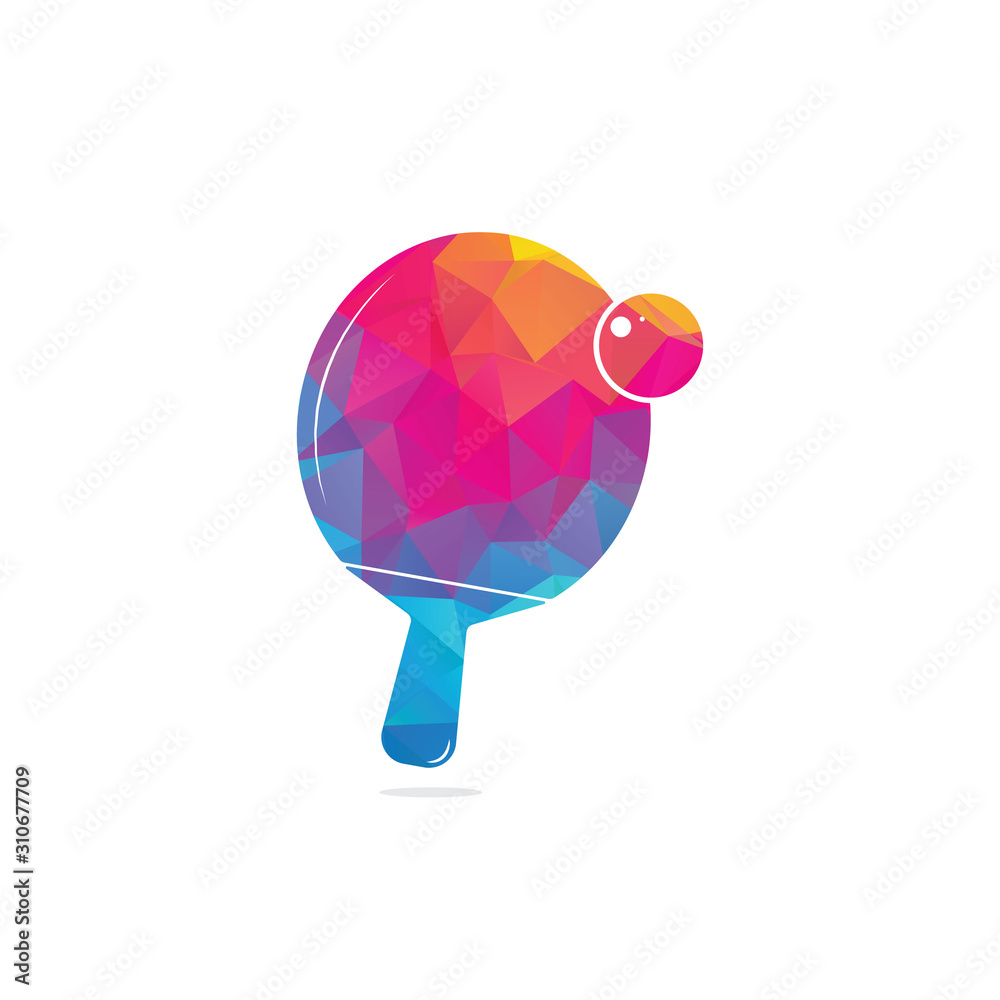 Table tennis rackets with ball logo vector illustration. Table tennis ...