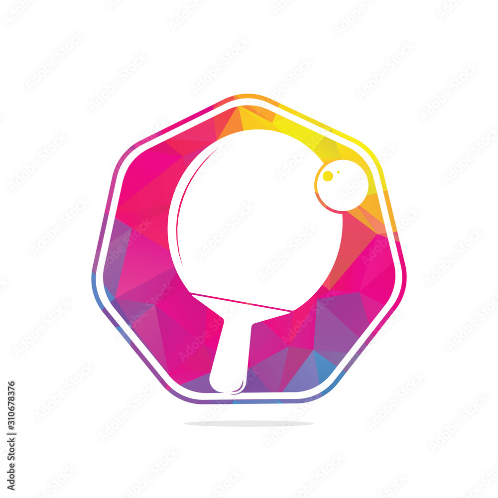 Table tennis rackets with ball logo vector illustration. Table tennis ...