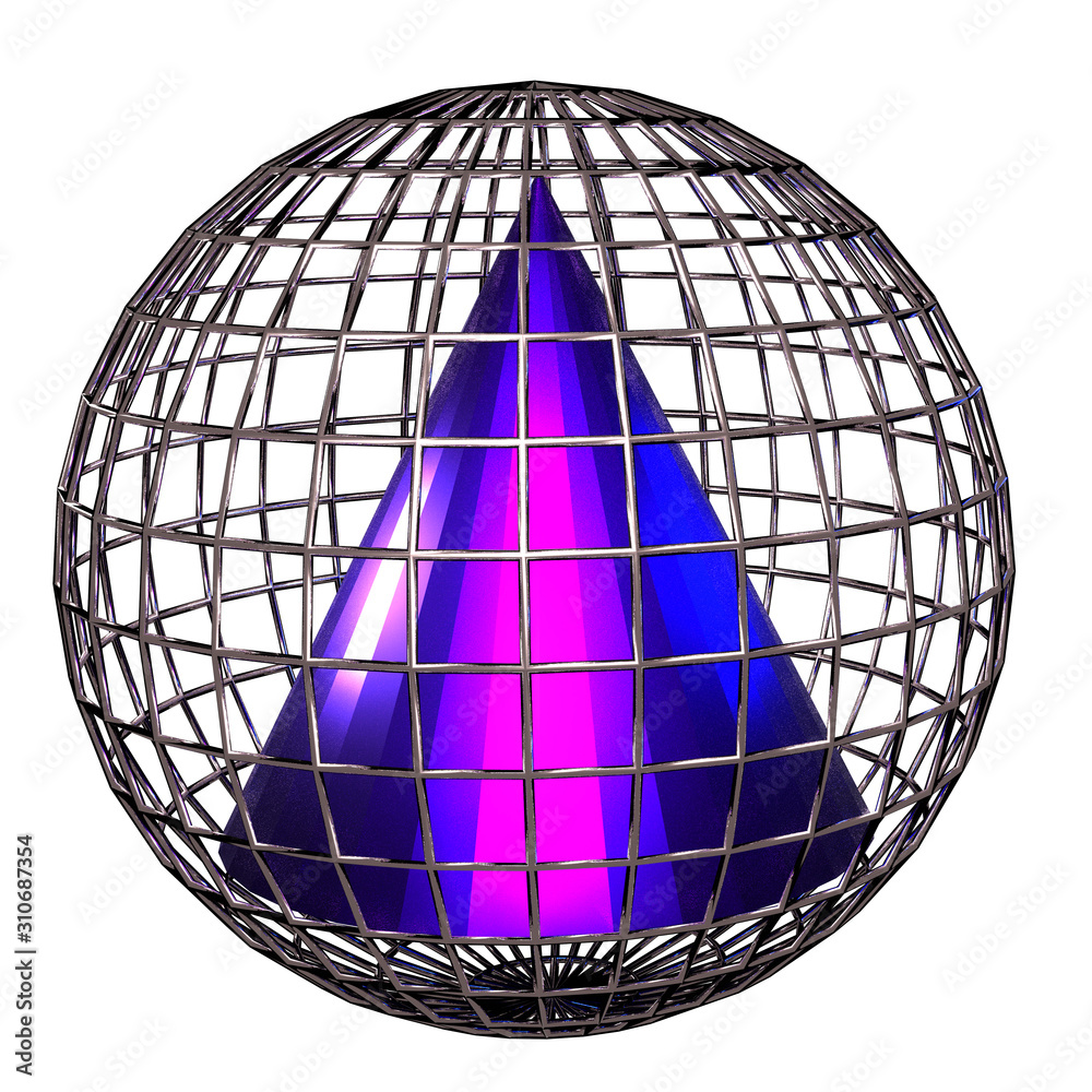 Geometric shapes as a grid, 3D illustration Stock Illustration | Adobe ...