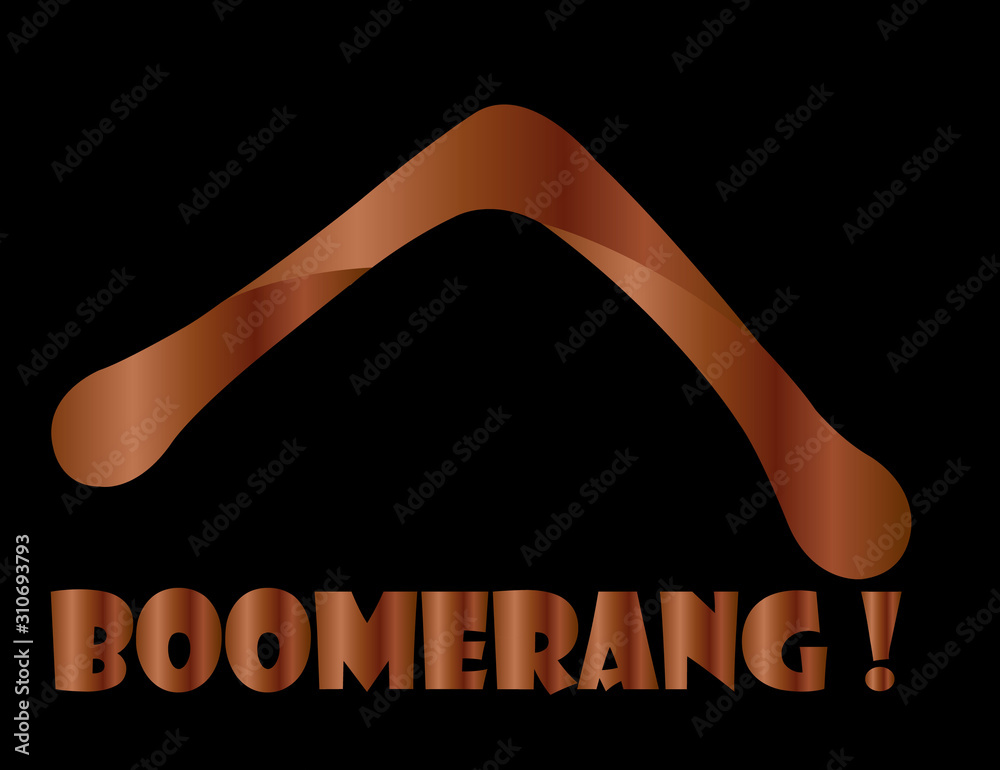 A boomerang stick, the iconic cultural symbol of Australian Aborigines ...