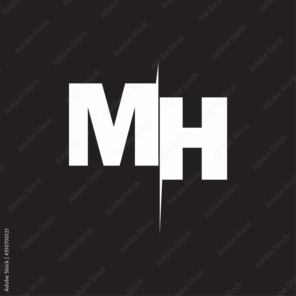 MH Logo Letters black background Stock Vector | Adobe Stock