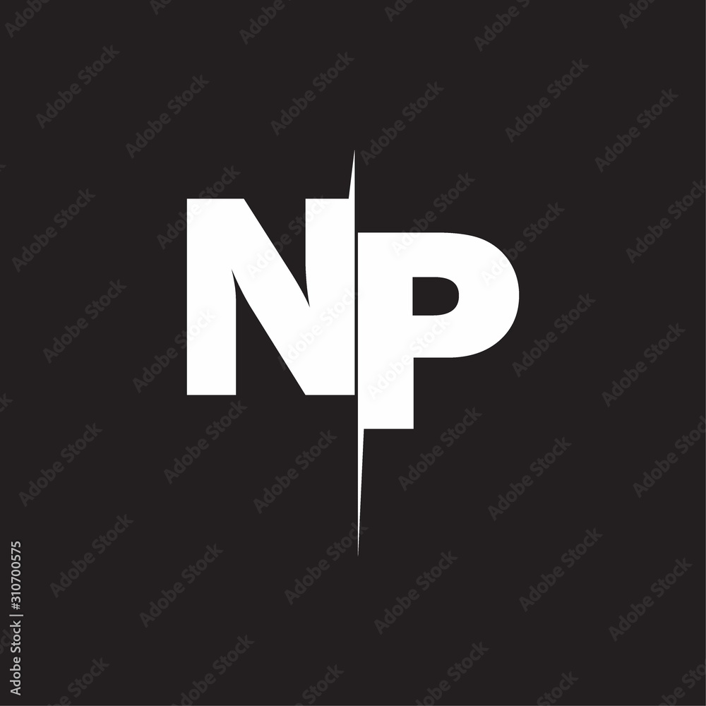 NP Logo Letters black background Stock Vector | Adobe Stock