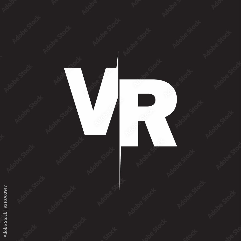 VR Logo Letters black background Stock Vector | Adobe Stock