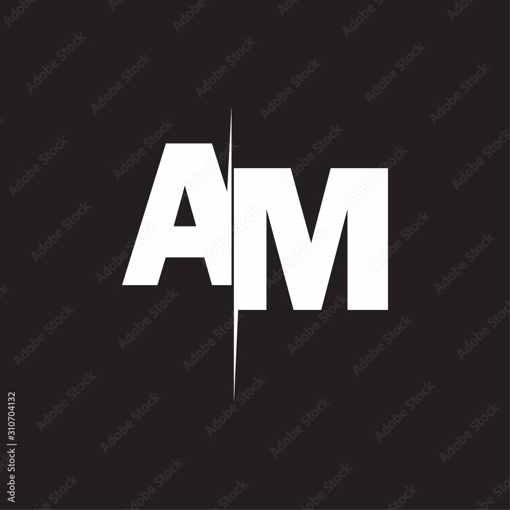 AM Logo Letters black background Stock Vector | Adobe Stock