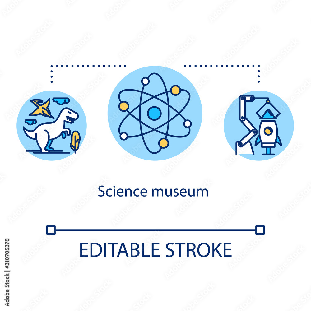 Science museum concept icon. Biotechnology and technology development ...