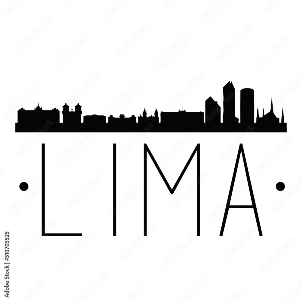 Lima Peru. City Skyline. Silhouette City. Design Vector. Famous ...