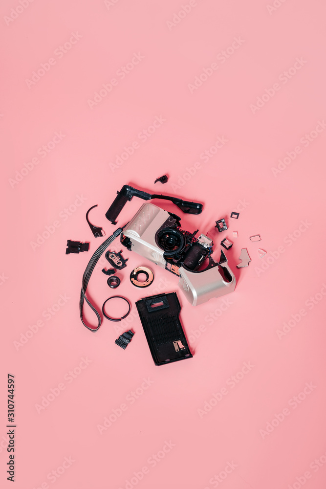 Destroyed compact camera Stock Photo | Adobe Stock