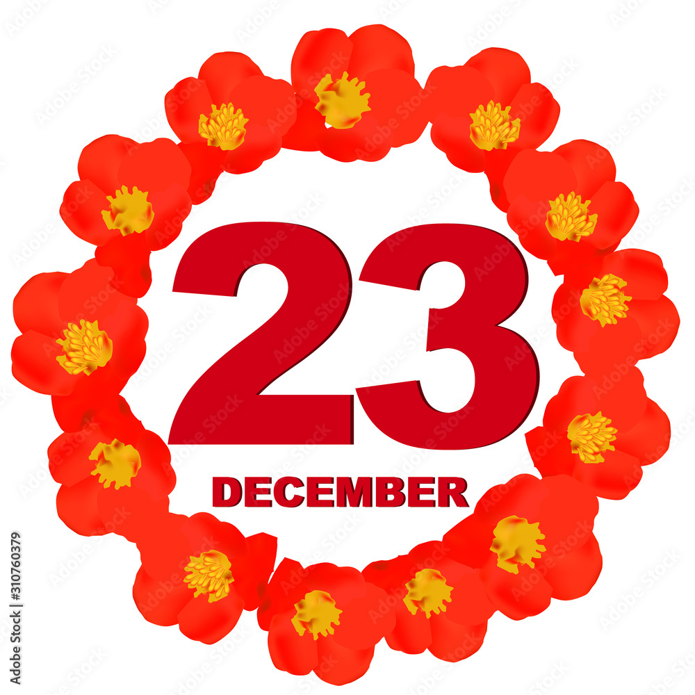 December 23 icon. For planning important day. Banner for holidays and ...