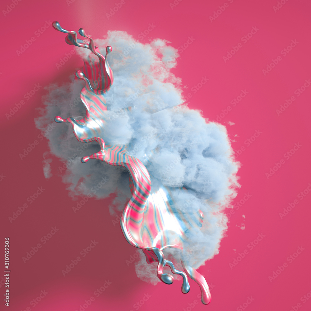 Beautiful background with beads, particles and simulation. 3d ...