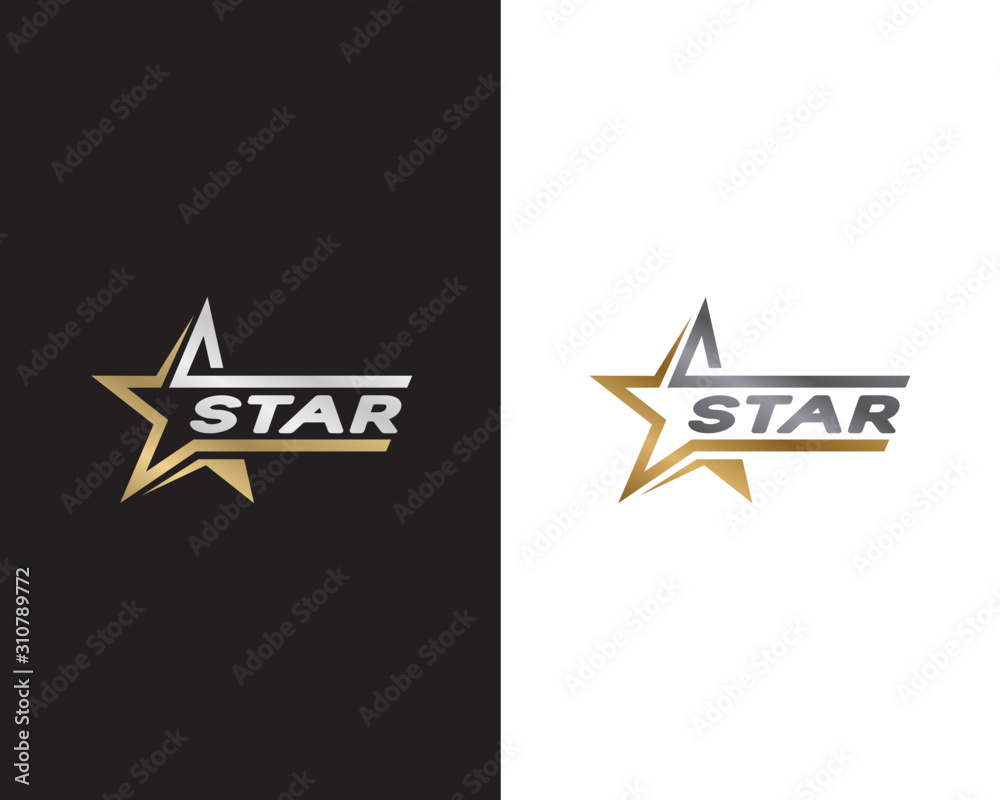 elegant star logo vector, luxury gold star design template Stock Vector ...