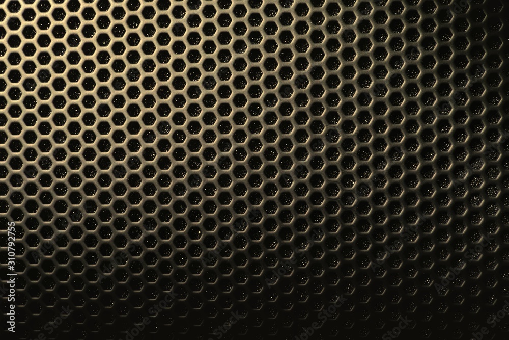 Hexagon mesh grill metal shading with holes texture background ...