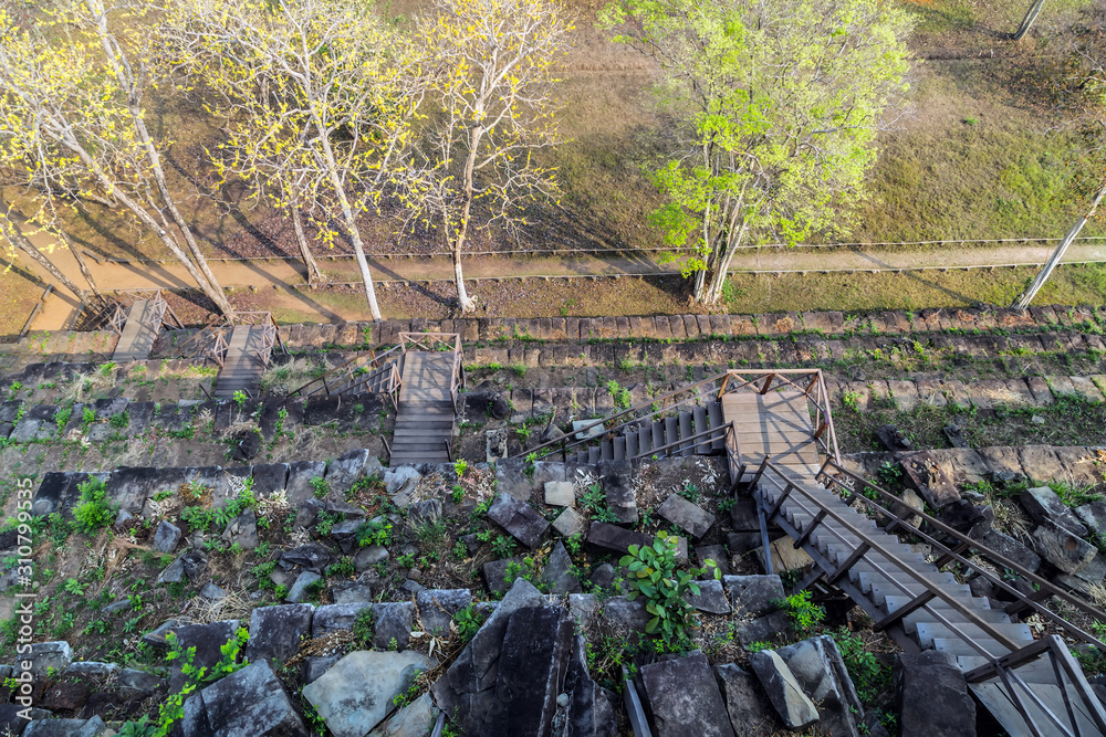 Prasat Thom of Koh Ker temple site Pyramid Lost City in Cambodia Stock ...