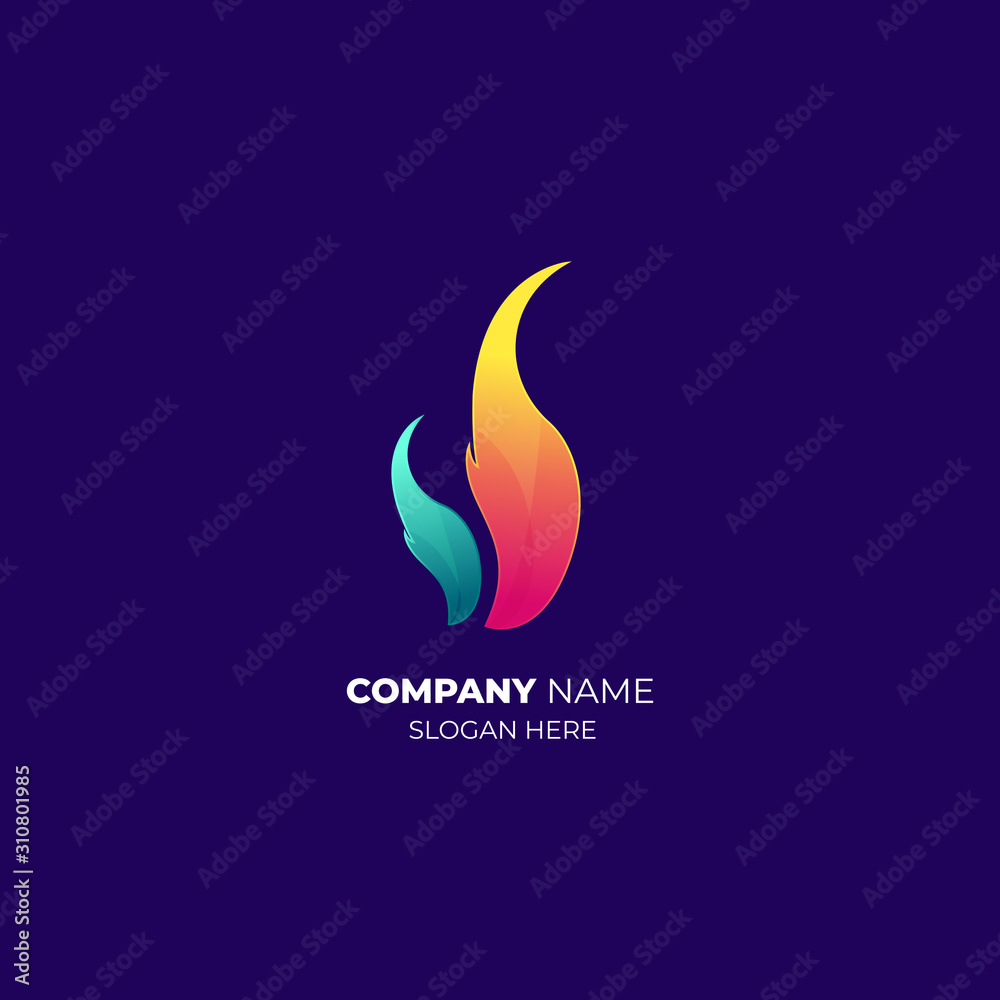 Fire logo with modern color gradient style. Easy to use for branding ...