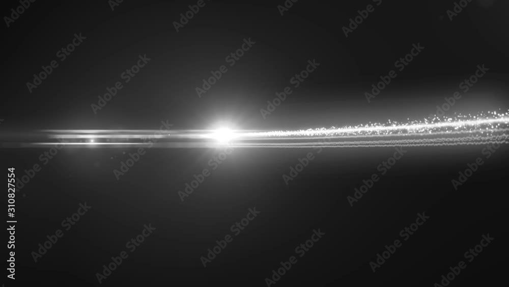 Green Light Glow Streaks Transition Scene. Two Light Flare Moving ...