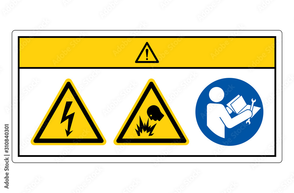 Caution Electric Shock Hazard Symbol Sign, Vector Illustration, Isolate ...