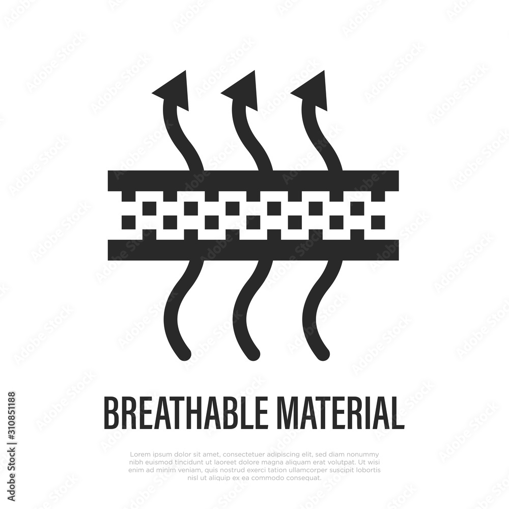 Breathable material thin line icon. Vector illustration of fabric ...