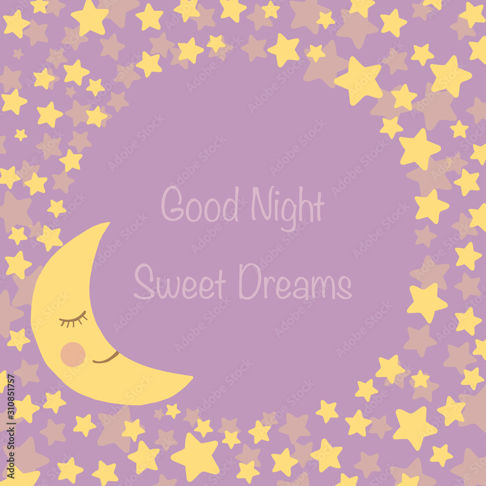 Frame of moon and stars Stock Vector | Adobe Stock