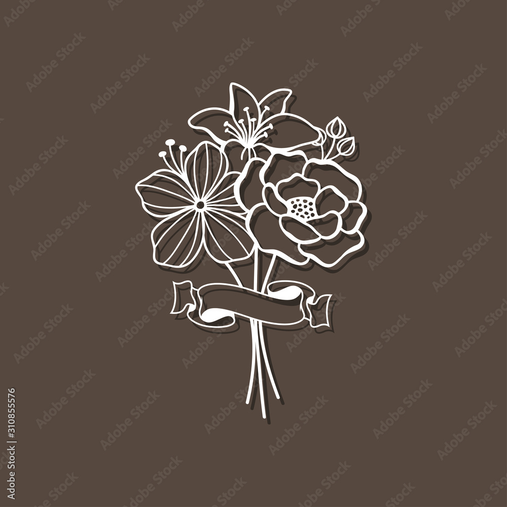 Beautiful Floral Cut File Elements Stock Vector | Adobe Stock