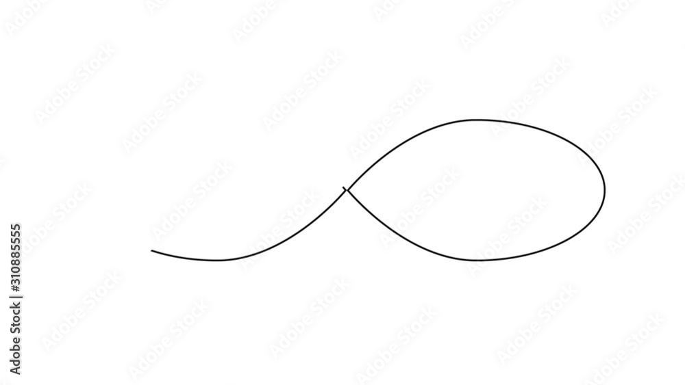 Self drawn infinity sign, appearing and disappearing. Line art. Sketch ...