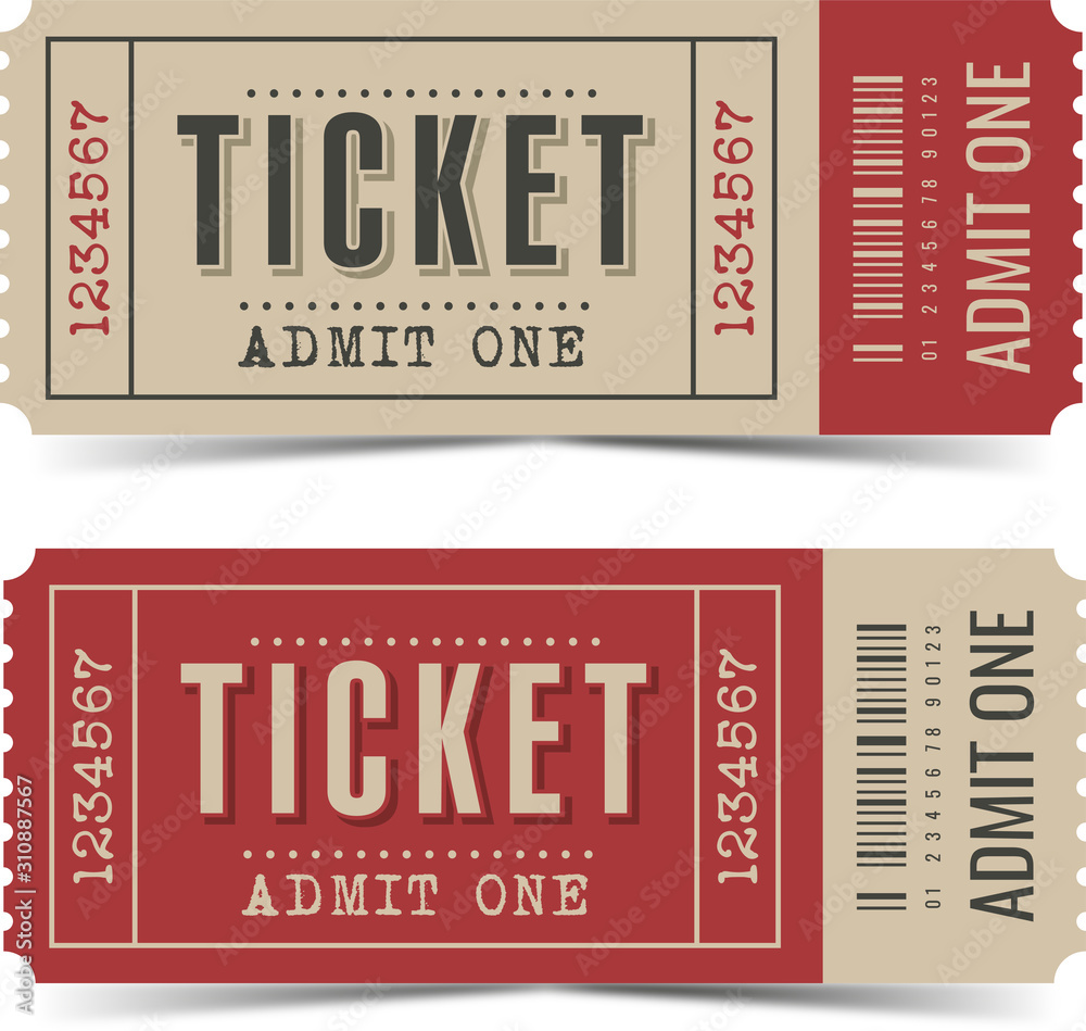 Retro Ticket templates Stock Vector | Adobe Stock