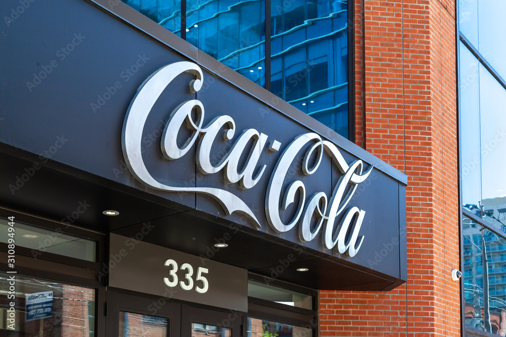 Toronto, Canada - June 19, 2018: Sign of Coca-Cola Canada head office ...