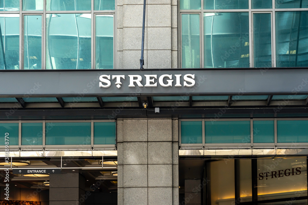 Toronto, Canada - May 5, 2019: Sign of St. Regis in Toronto, Canada ...