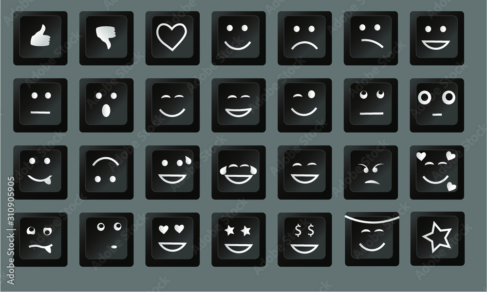 different smiley letter keyboard button collection, love heart smile ...