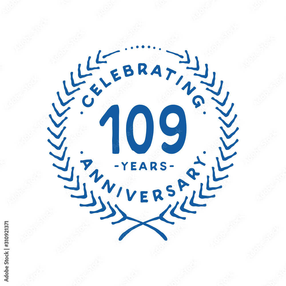 Vetor de 109 years design template. 109th logo. Vector and illustration ...