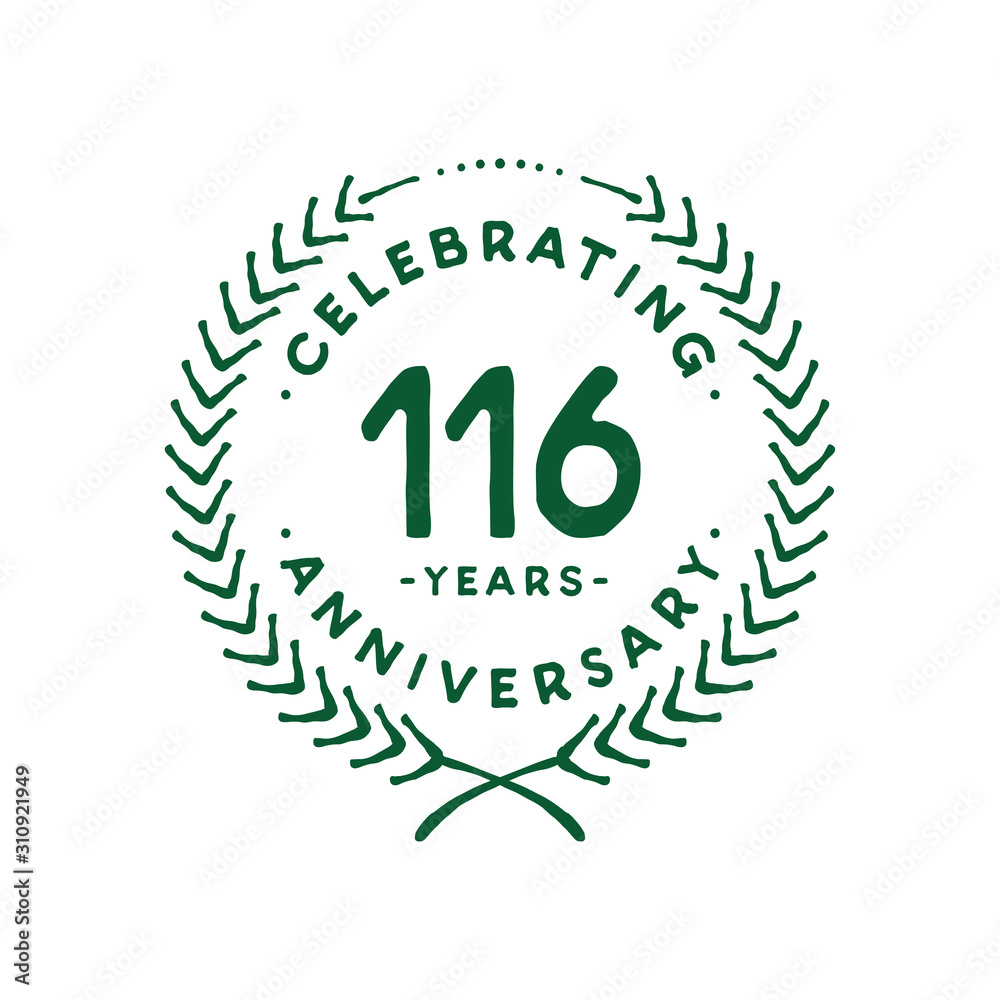 116 years design template. 116th logo. Vector and illustration. Stock ...