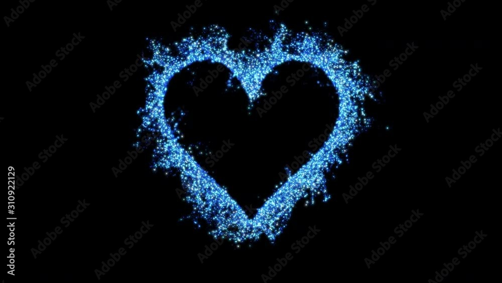 Blue sapphire shining heart shaped glitter background. St. Valentines ...