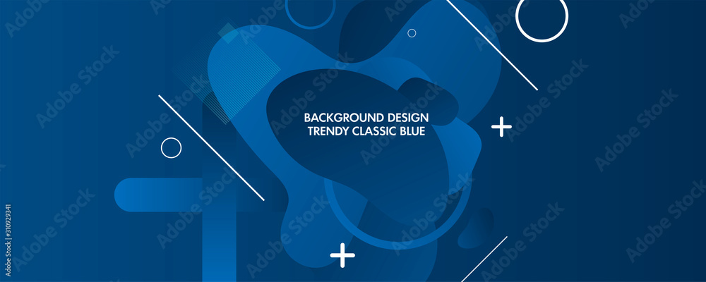 Liquid classic blue color gradient shapes background design fluid ...