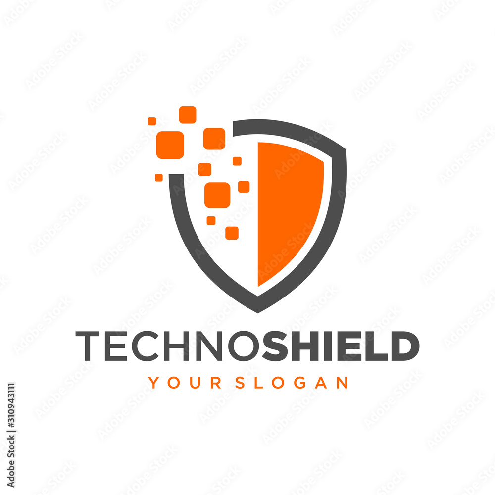Shield Technology Logo Vector Stock Stock Vector | Adobe Stock
