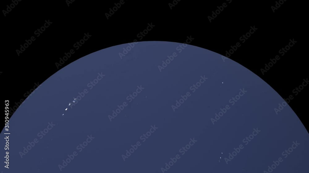 Realistic night rotating Earth planet isolated on black background ...