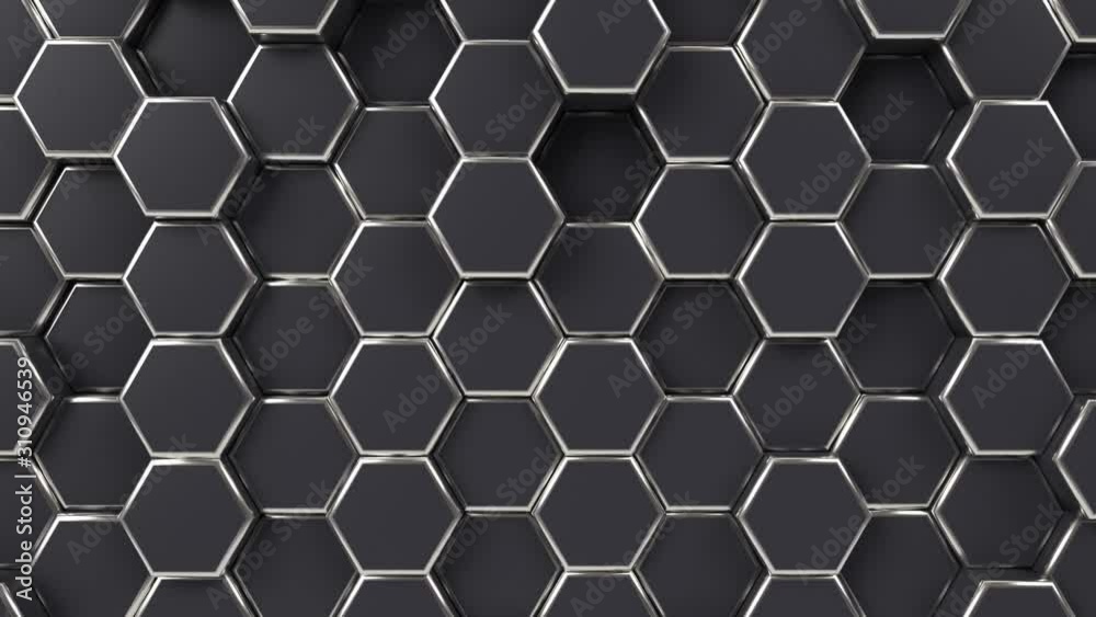 Hexagonal moving looping background. Animated hexagons, honeycomb ...