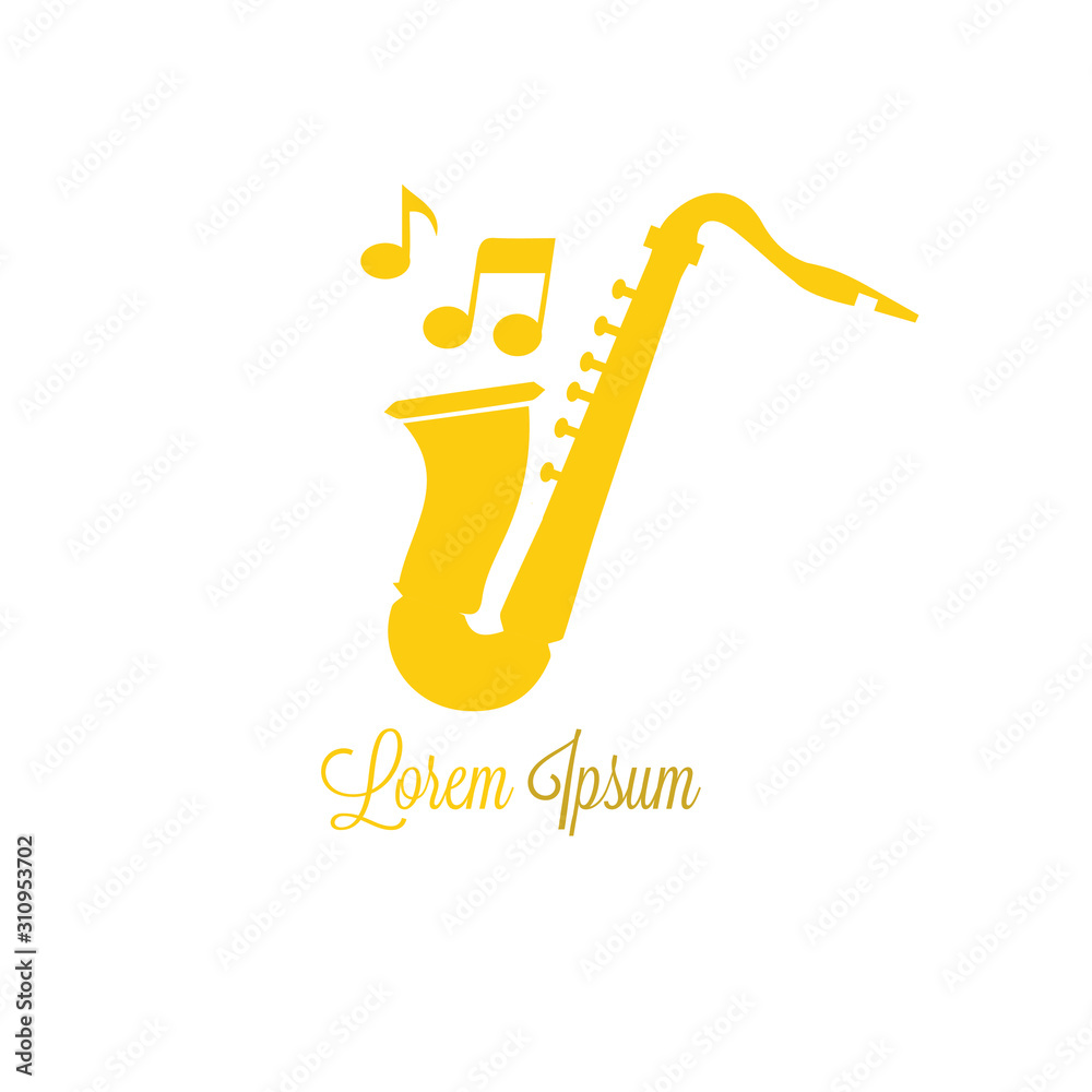 Saxophone logo design. Music instrument logo, Music jazz logo template ...