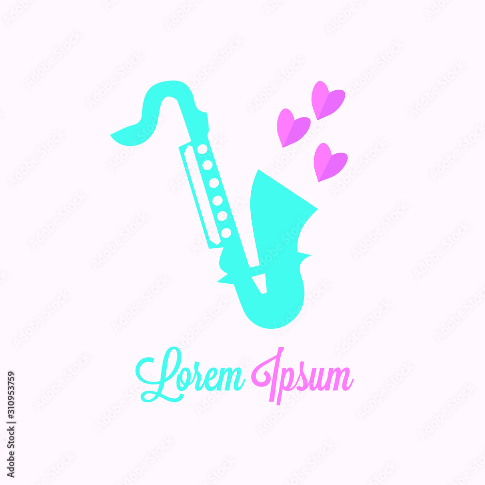 Saxophone logo design. Music instrument logo, Music jazz logo template ...