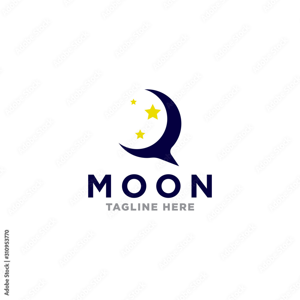 Moon logo icon vector. Night moon logo illustration. Simple design on ...